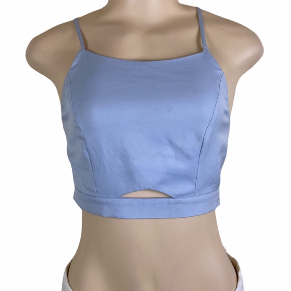 Fashion Nova | Tops | Fashion Nova Baby Blue Cut Out Crop Top | Poshmark